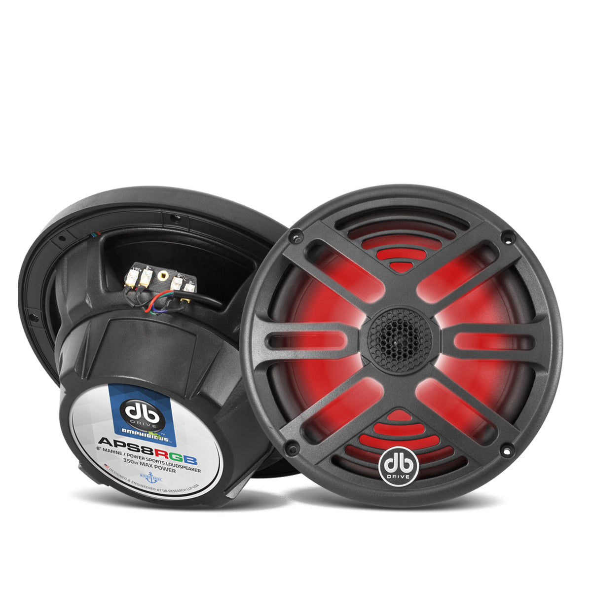 APS8RGB : 8" 2-Way Marine Loudspeakers W/RGB Accent Lighting (Black ...