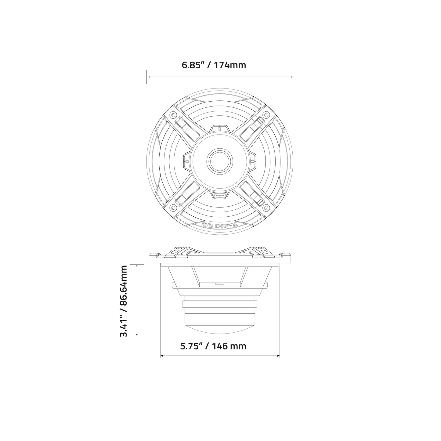 EX6NCD : 6.5 in. 2-Way NEO Loudspeaker W/ Back Mounted Compression Dri ...