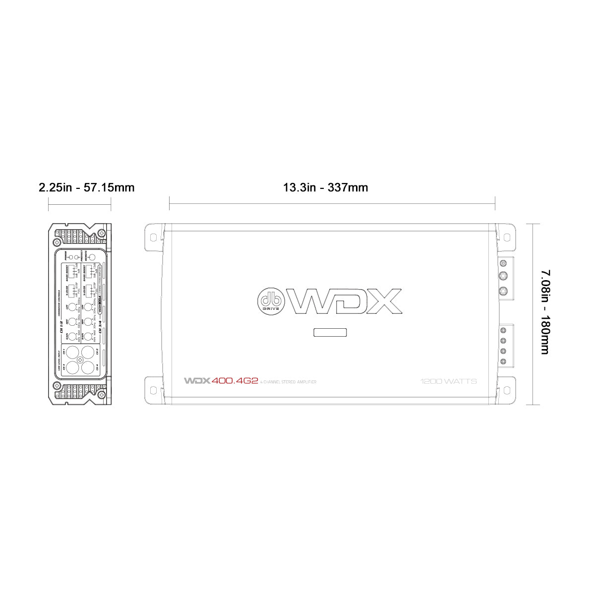 WDX400.4G2 : Class A/B WDX 4 Channel Amplifier – DB Drive