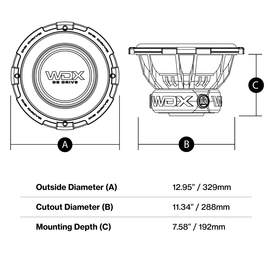 WDX12G2.4 : 12" Dual 4-Ohm Subwoofer – DB Drive