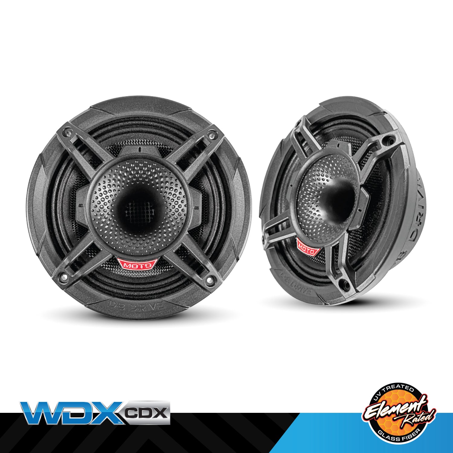 WDX6MOTO-CDX : 6.5 2-Way Loudspeaker W/Rear Mounted CD (Pair) W/glass – DB Drive